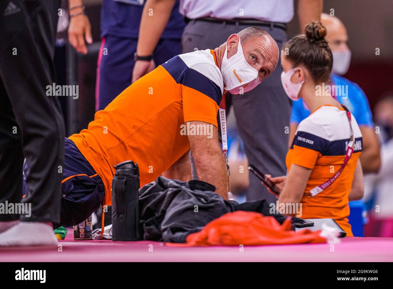 Tokyo, Japan. 27th July, 2021. TOKYO, JAPAN - JULY 27: Coach Maarten ...