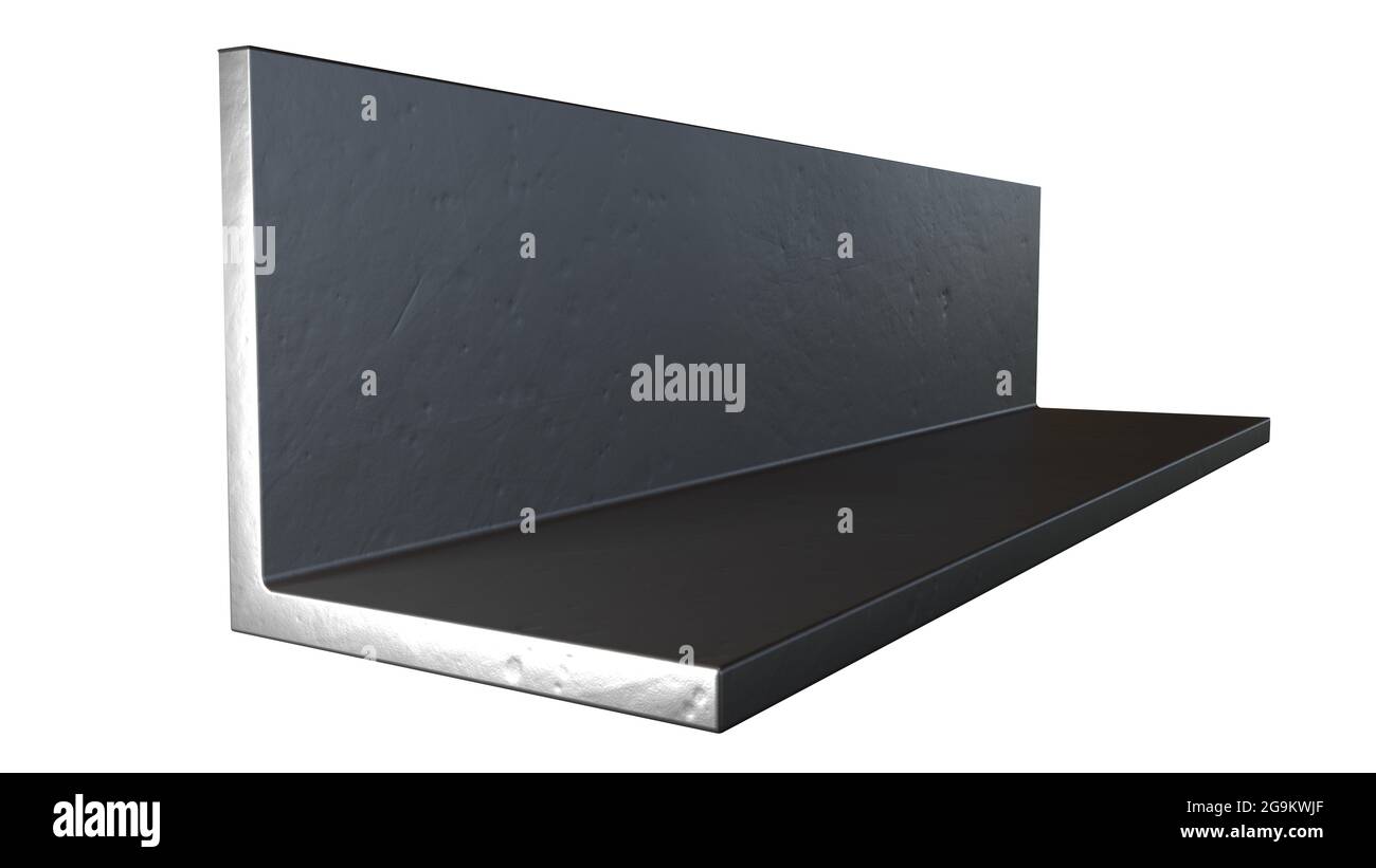 angle rolled metal. isolated industrial 3D illustration Stock Photo - Alamy