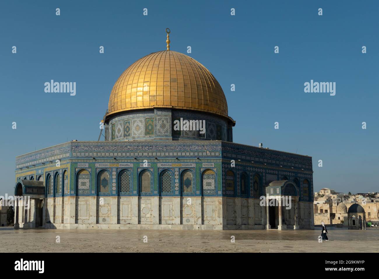 The gilded shrine Dome of the Rock in the Temple Mount known to Muslims ...