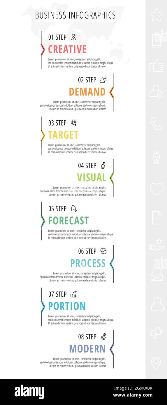Line vector minimal infographic with arrows. Modern timeline business ...