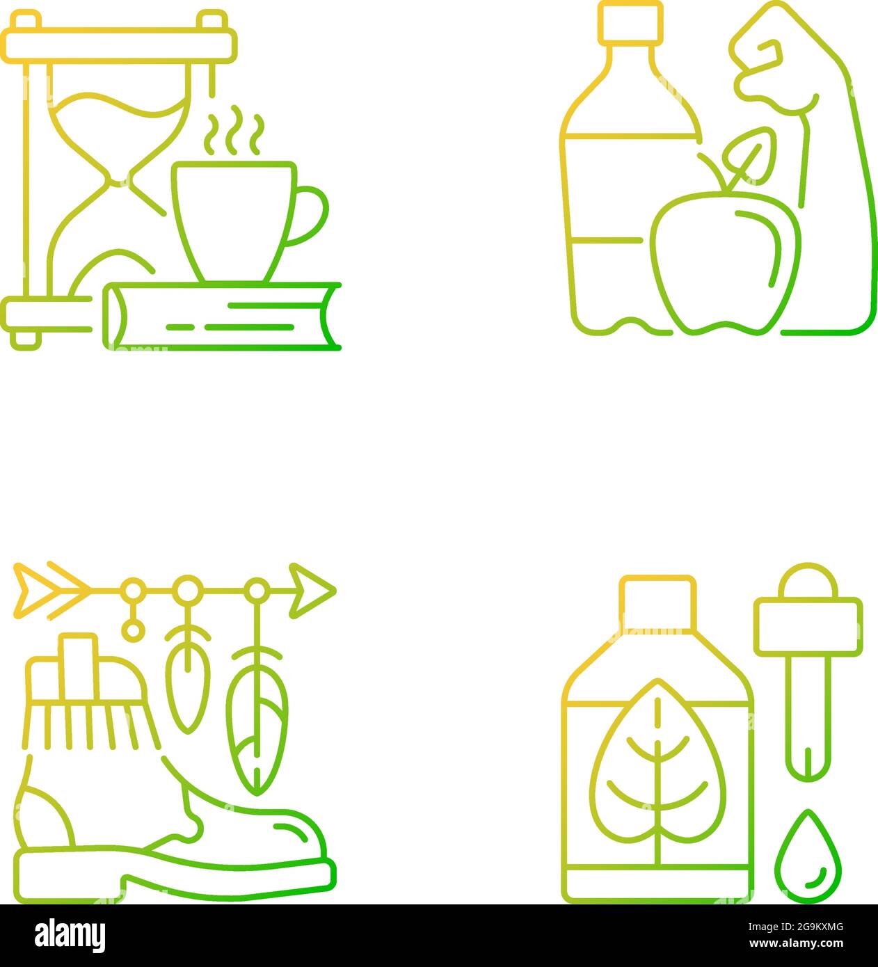 Changing habits and priorities gradient linear vector icons set Stock ...