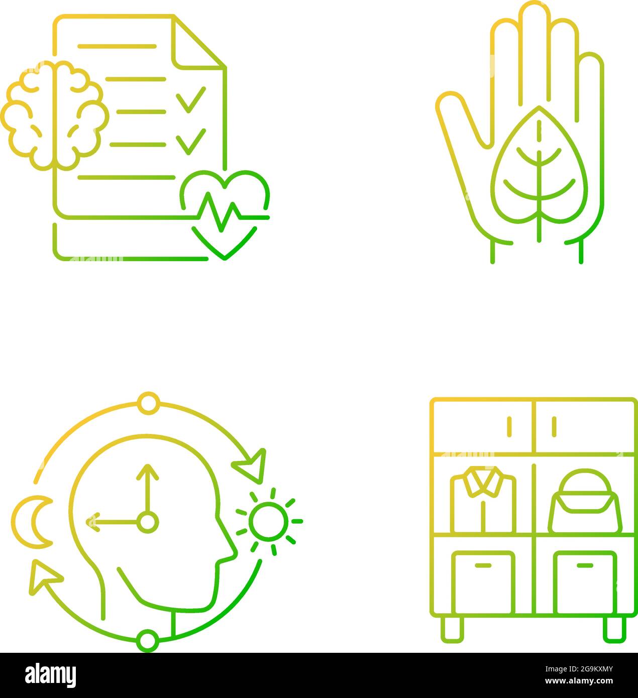Positive progress in life gradient linear vector icons set Stock Vector ...