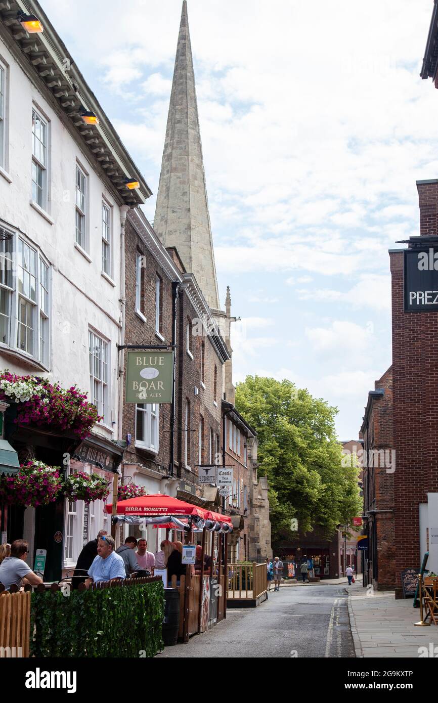 Blue Boar Pub and Restaurants on Castlegate in York, UK Stock Photo - Alamy