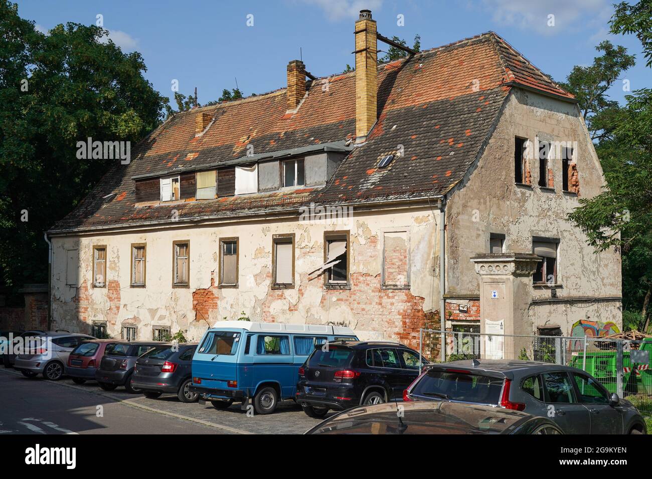 Leipzig, Germany. 22nd July, 2021. A palace house from the former ...