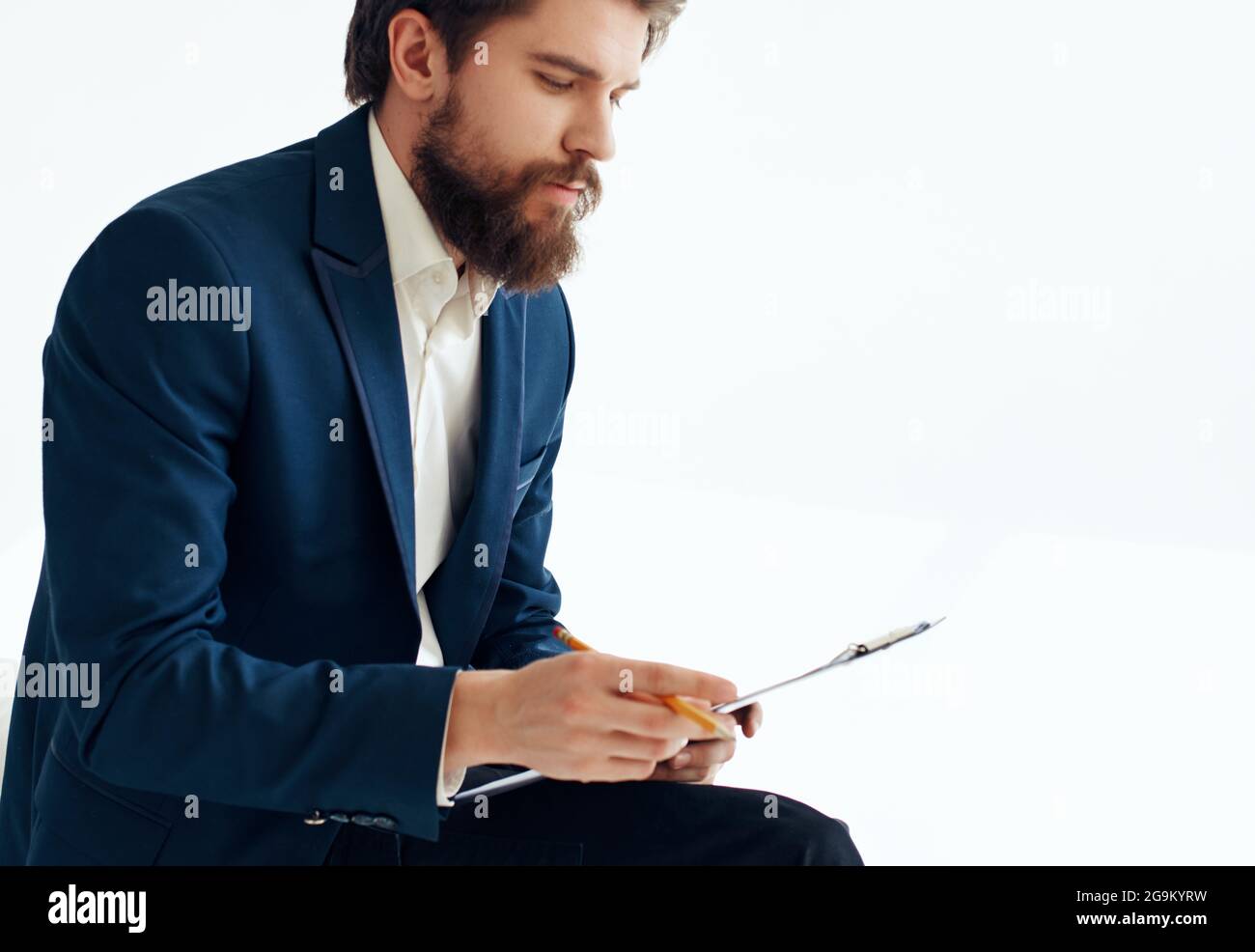 business man job is resume documents light background Stock Photo - Alamy