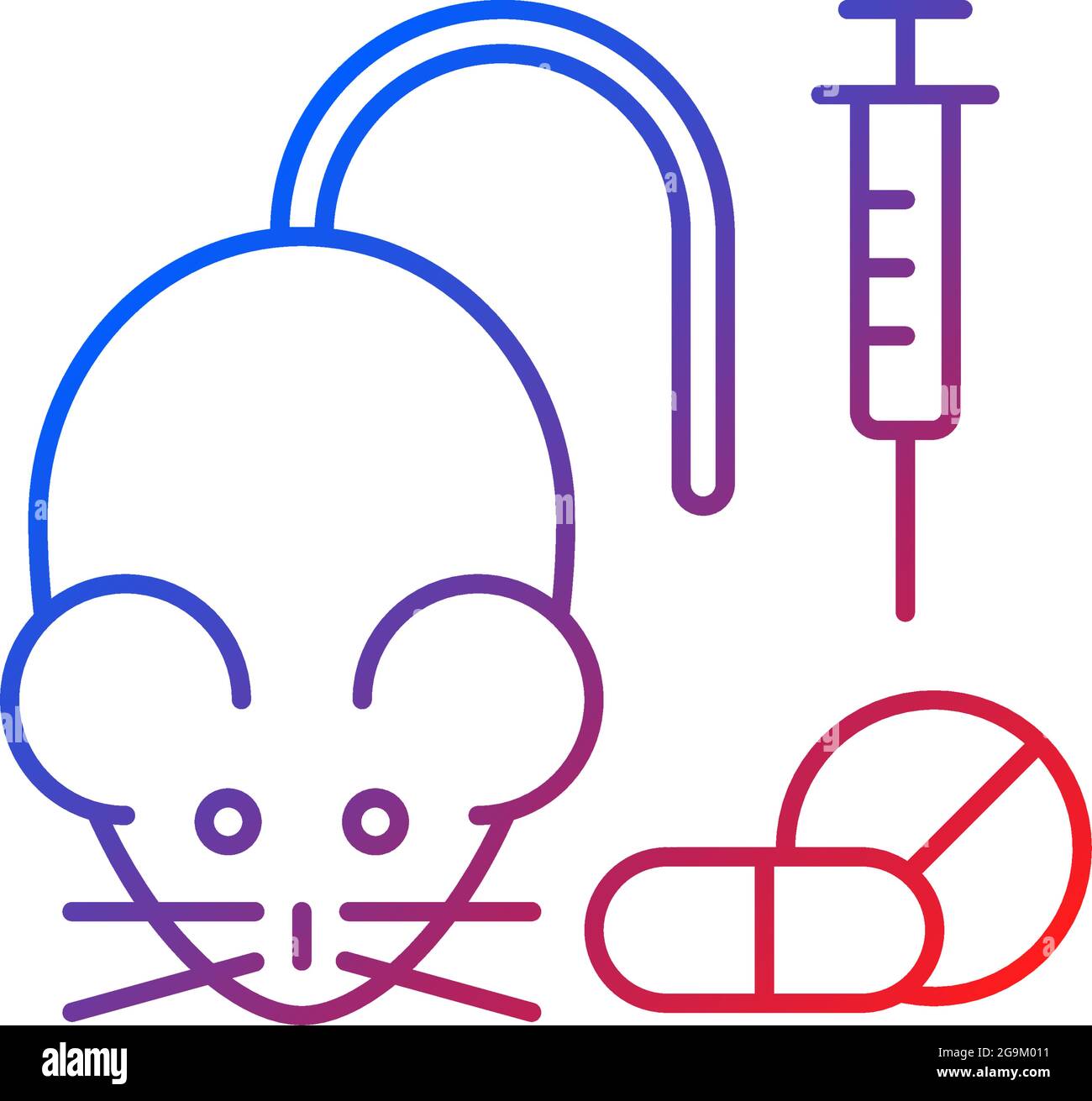 Testing medicine on animals gradient linear vector icon Stock Vector ...