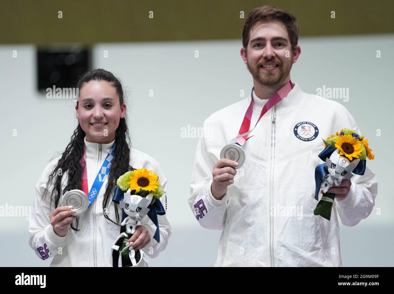 Tokyo, Japan. 27th July, 2021. Silver mesalists Mary Carolynn Tucker ...