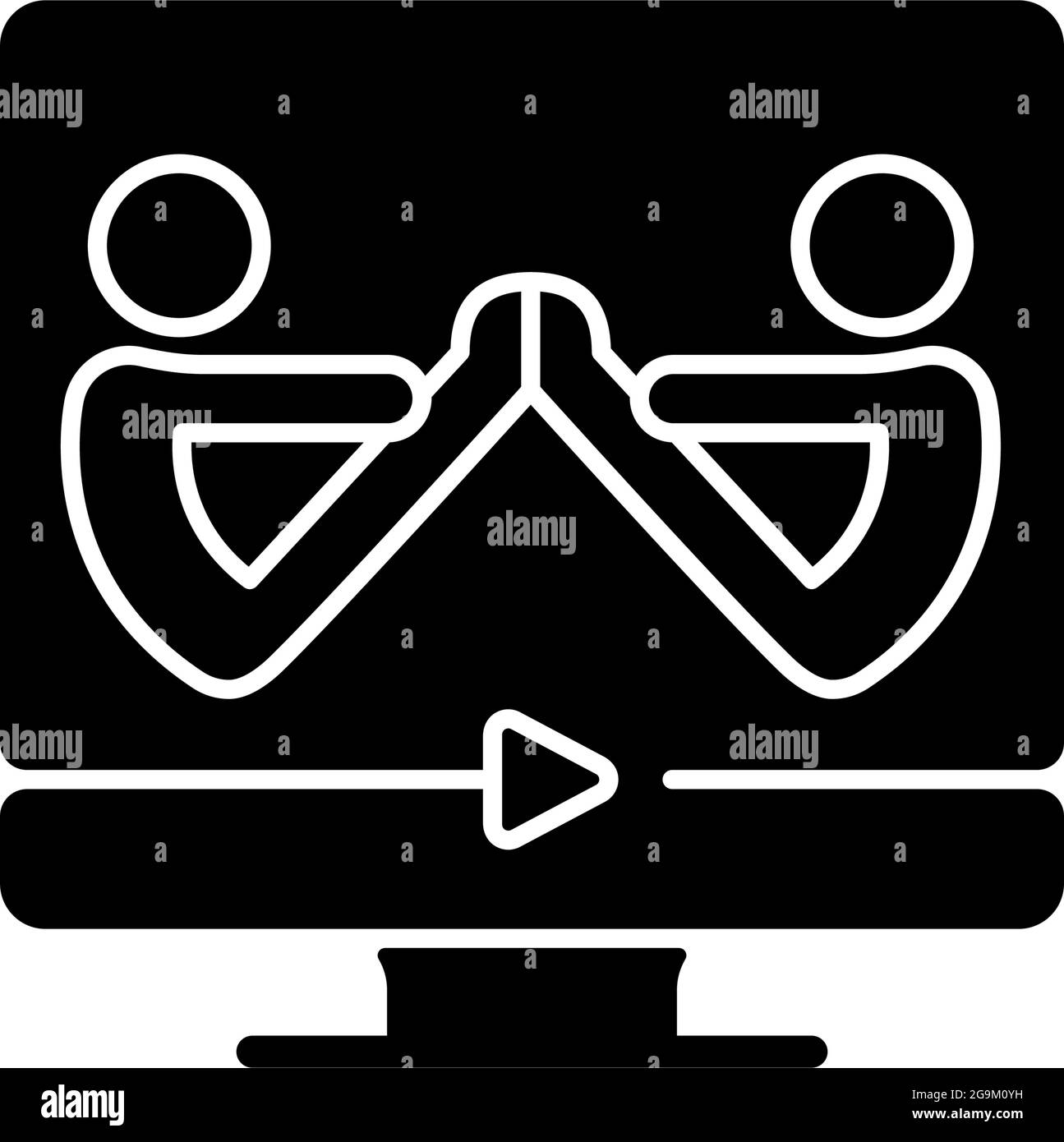 Partner yoga black glyph icon Stock Vector Image & Art - Alamy