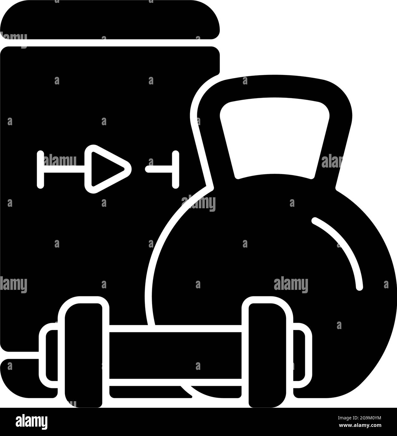 Online weightlifting exercises training black glyph icon Stock Vector ...