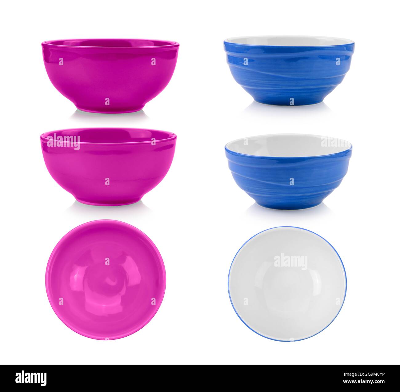 set of bowl on white background Stock Photo - Alamy