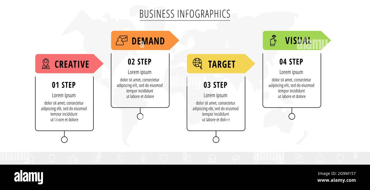 Vector infographic square label, template design. Business concept ...