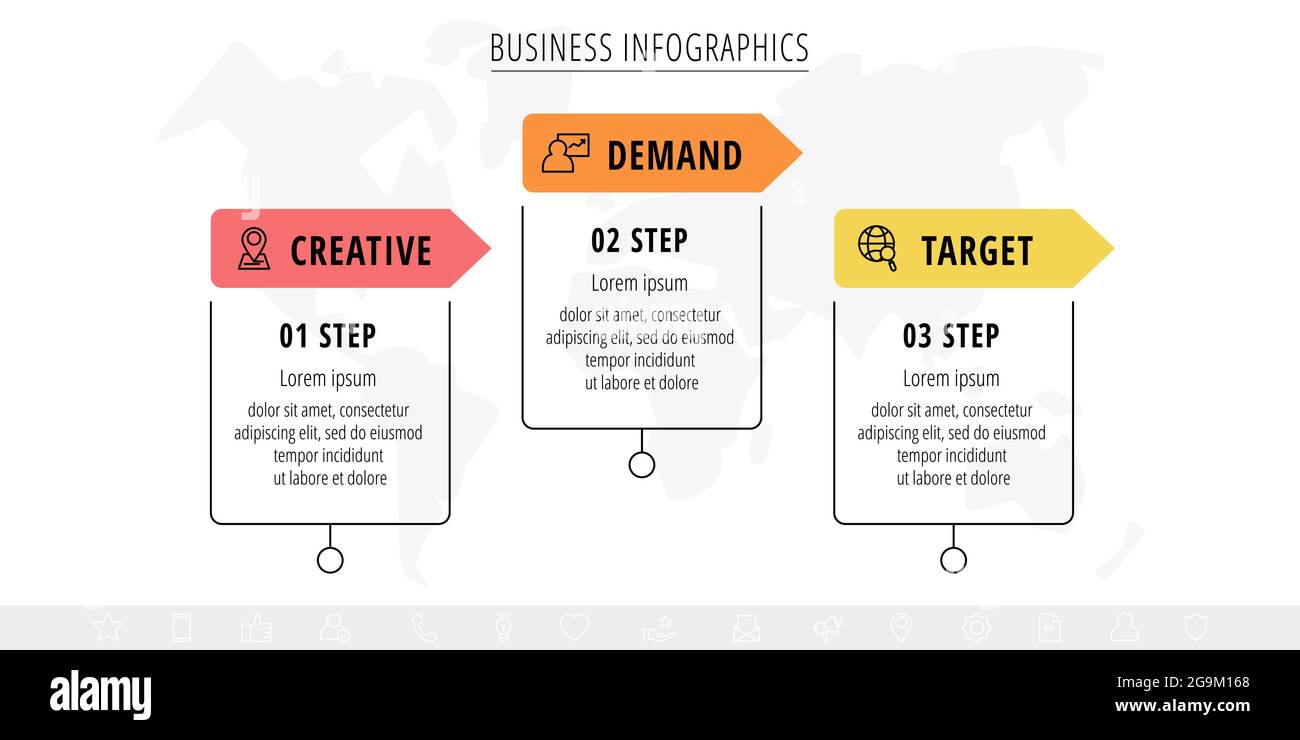 Vector infographic square label, template design. Business concept, Infograph with arrows 3 ...