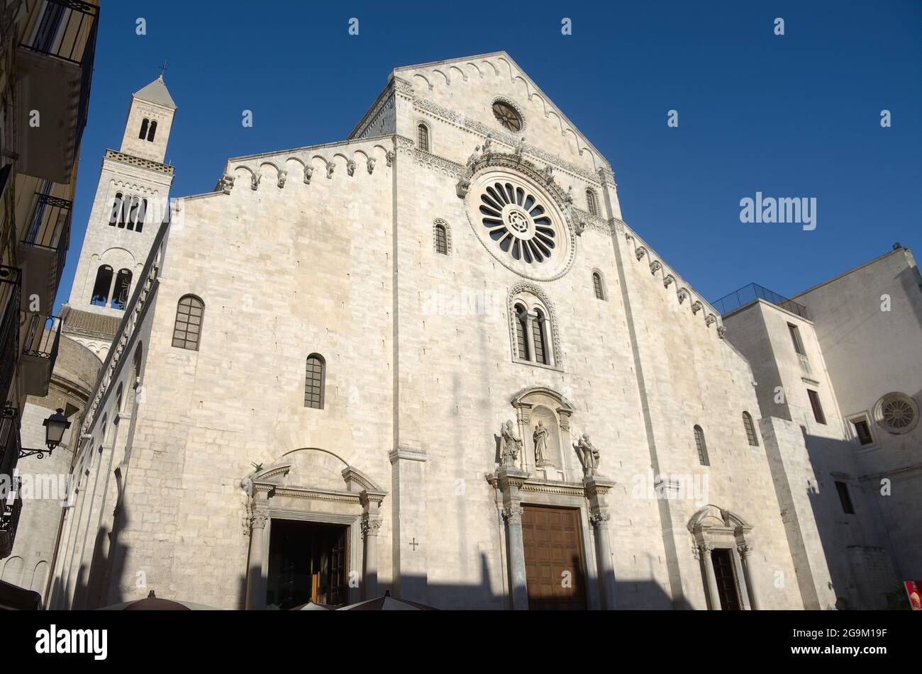 the bell tower and cathedral of st. Sabinus in the old town of Bari ...
