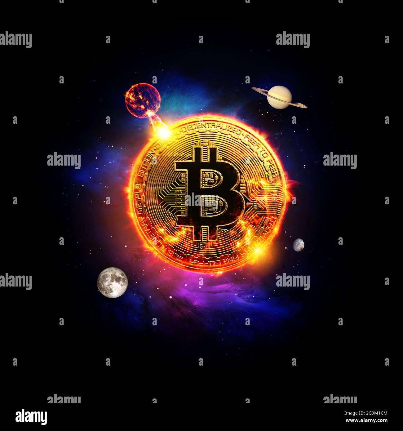 bitcoin to the moon - Elements of this image furnished by NASA ...