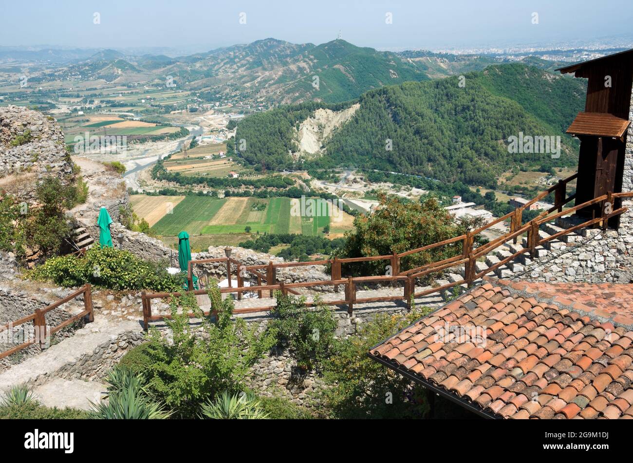 wide view from the Petrele Castle on the Valley and the Erzen River ...