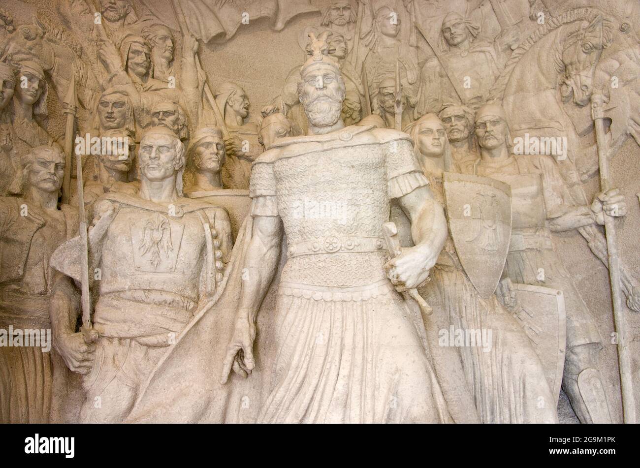 a sculptural group headed by the national hero G. K. Skanderbeg is ...