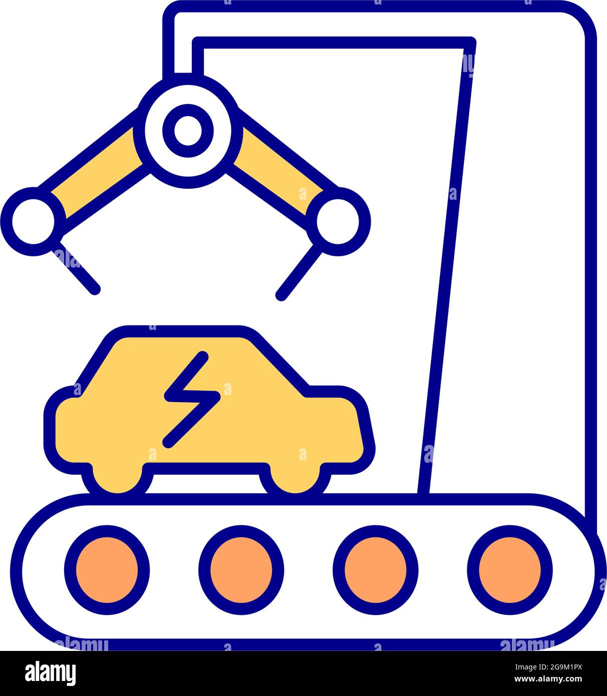 Manufacturing electric car color icon hi-res stock photography and ...