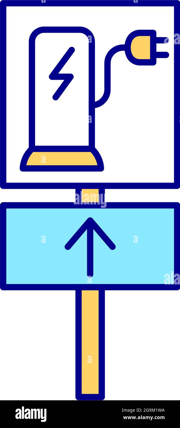 EV charging station RGB color icon Stock Vector Image & Art - Alamy