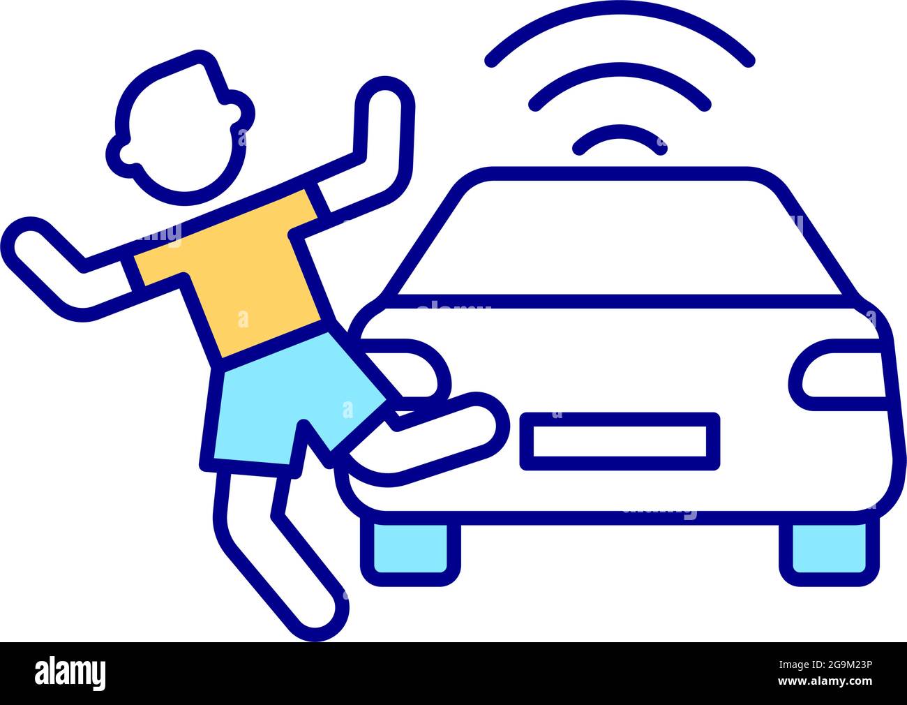 Car accident RGB color icon Stock Vector Image & Art - Alamy