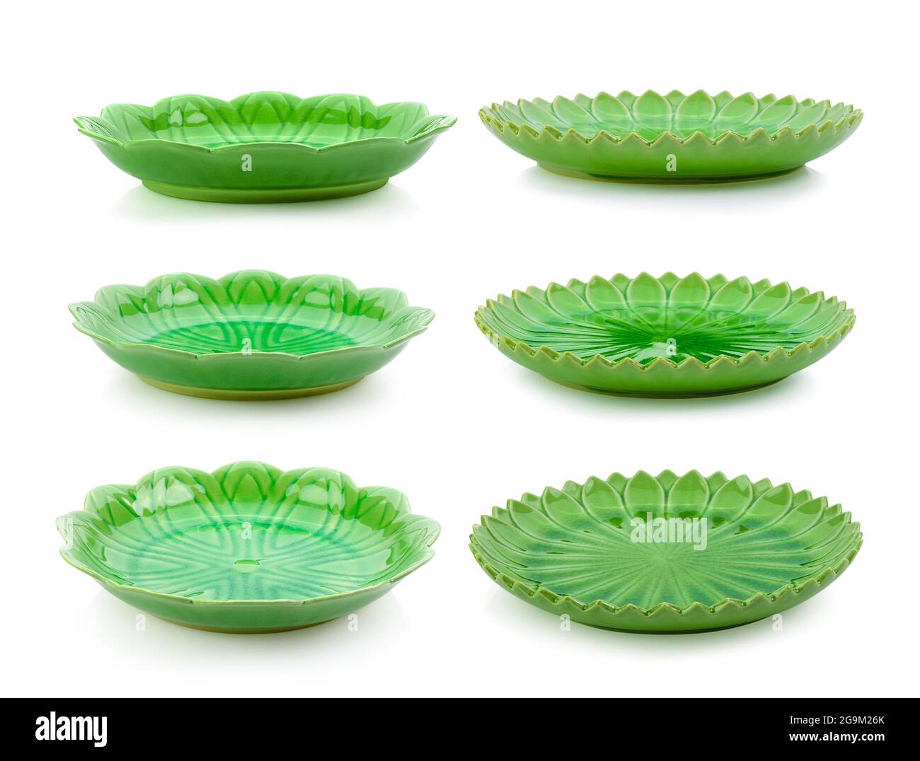 Vintage ceramic plate on white background Stock Photo - Alamy