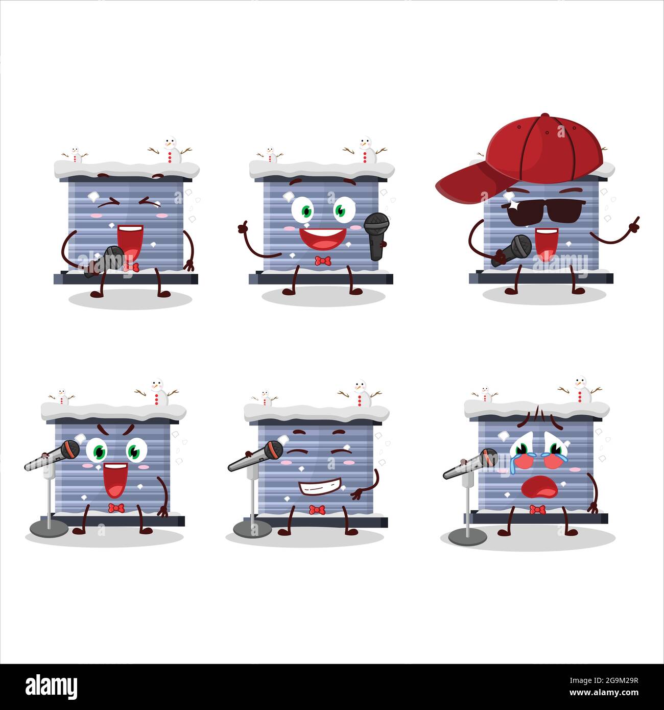 A Cute Cartoon design concept of chimney snow singing a famous song ...