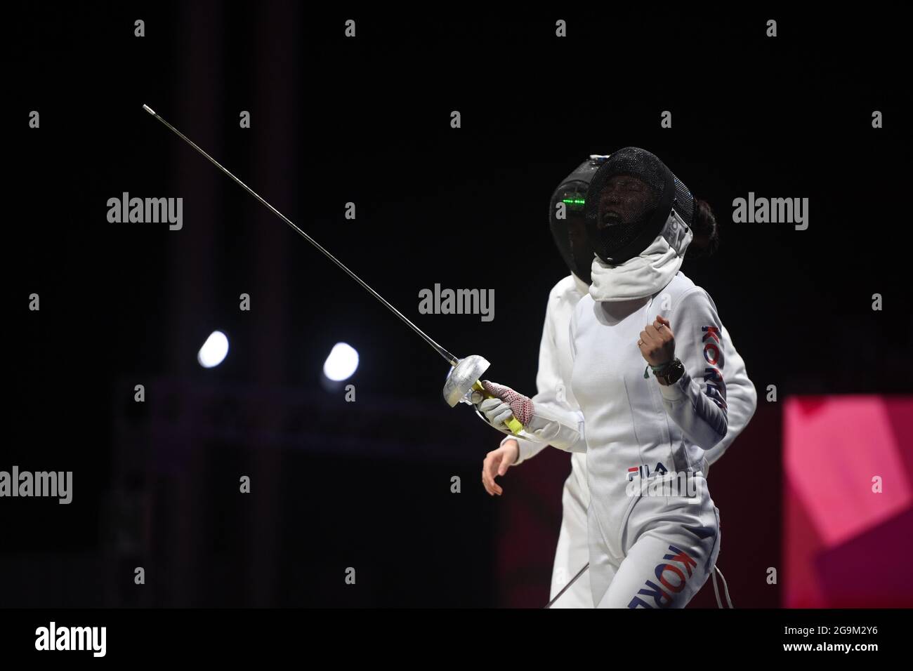 Tokyo, Japan. 27th July, 2021. Choi Injeong of South Korea celebrates ...