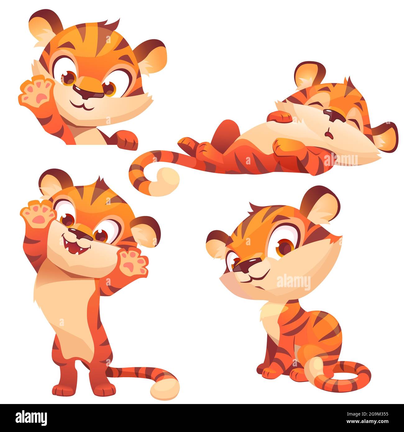 Cute tiger cartoon character, funny animal cub Stock Vector Image & Art ...