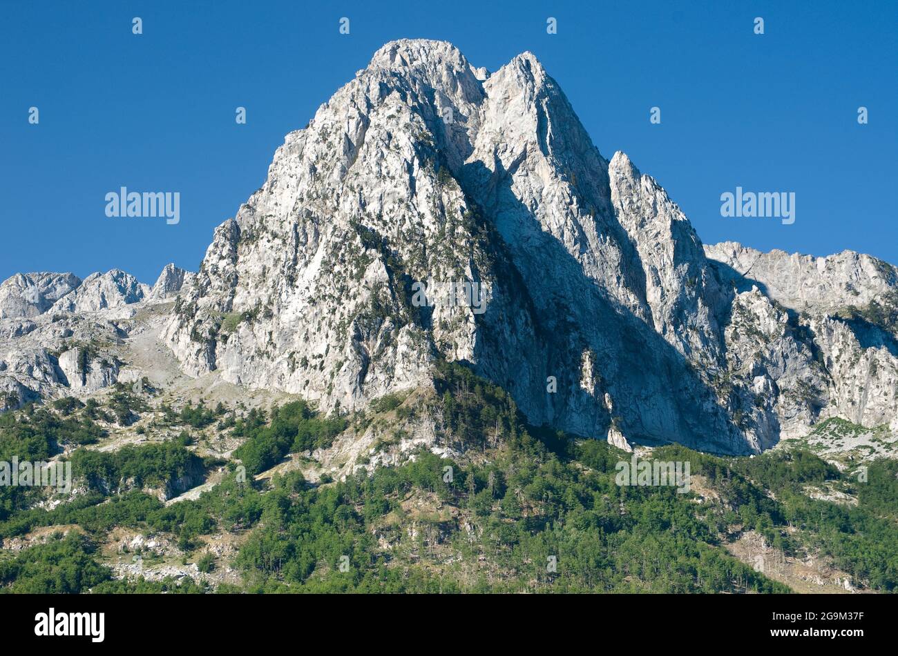 top of albanian Alps along the road from Boge to Theth National Park ...