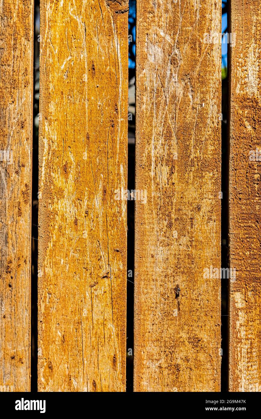 Close up Macro image of brown exterior wooden fence texture on timber ...