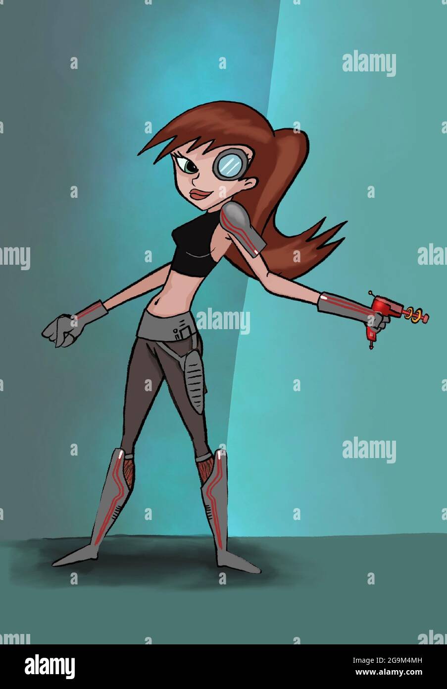 female action hero illustration Stock Photo - Alamy