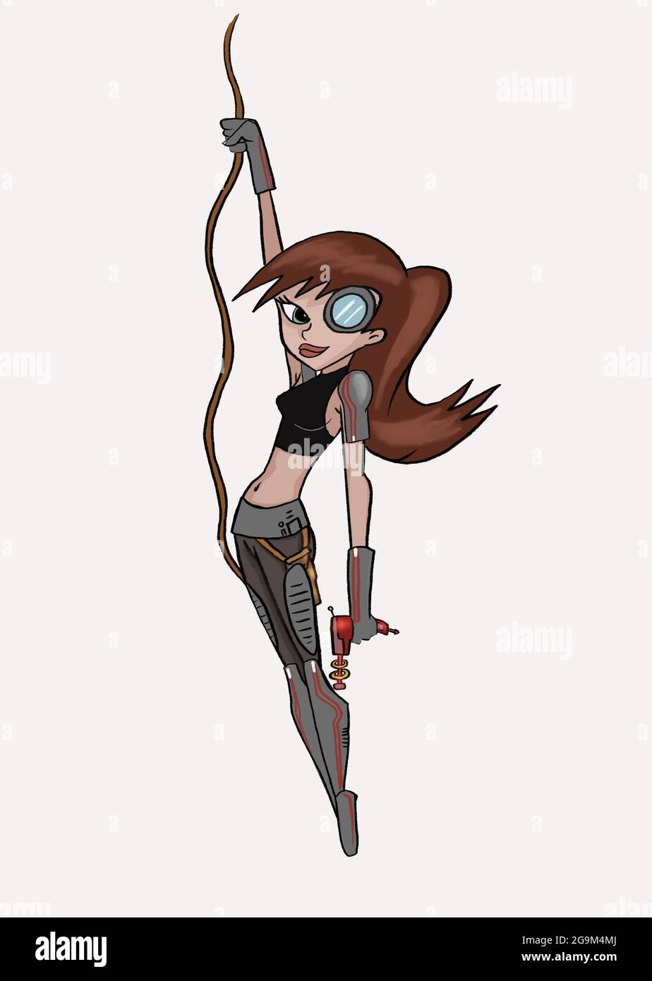 female action hero illustration Stock Photo - Alamy