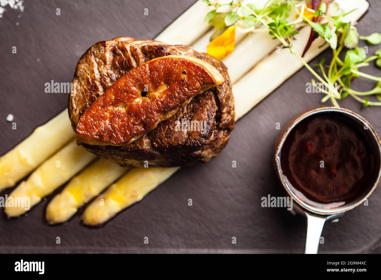 Tournedos Rossini. Foie gras, Black Angus beef tenderloin, white ...