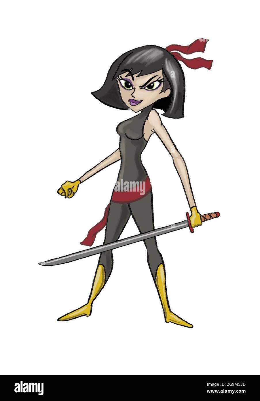 female action hero illustration Stock Photo - Alamy