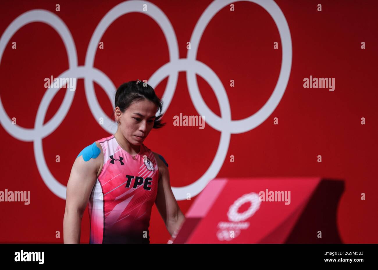 Tokyo, Japan. 27th July, 2021. Kuo Hsing-Chun of Chinese Taipei reacts ...