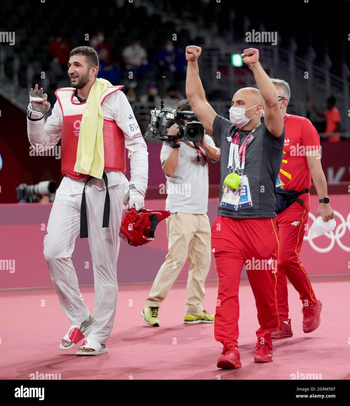 Tokyo, Japan. 27th July, 2021. Dejan Georgievski (L) of North Macedonia ...