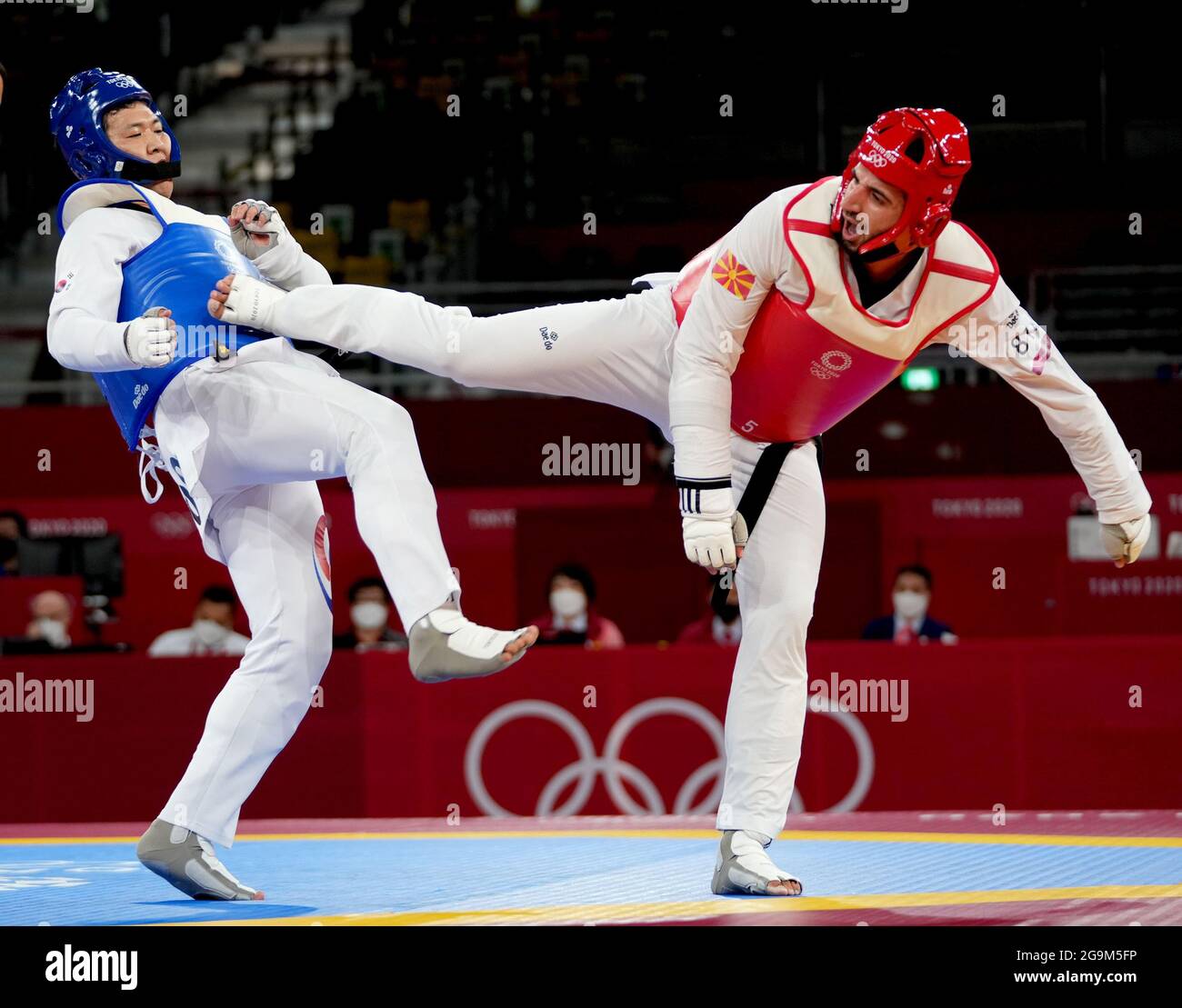 Tokyo, Japan. 27th July, 2021. Dejan Georgievski (R) of North Macedonia ...