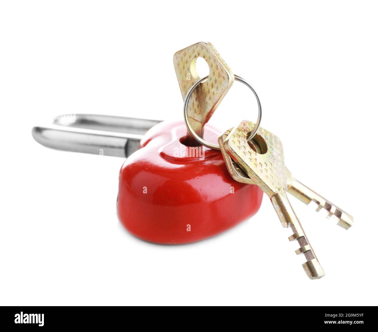 Heart-shaped padlock with key isolated on white Stock Photo - Alamy
