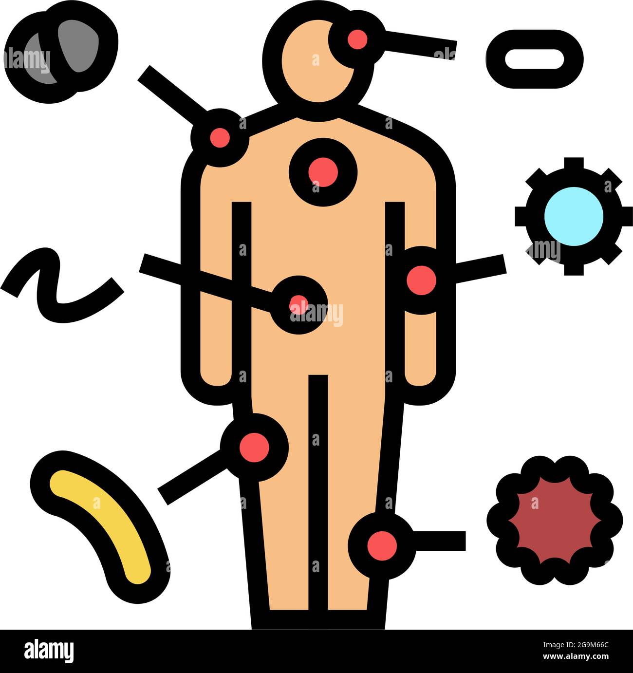 autoimmune disease color icon vector illustration Stock Vector Image ...