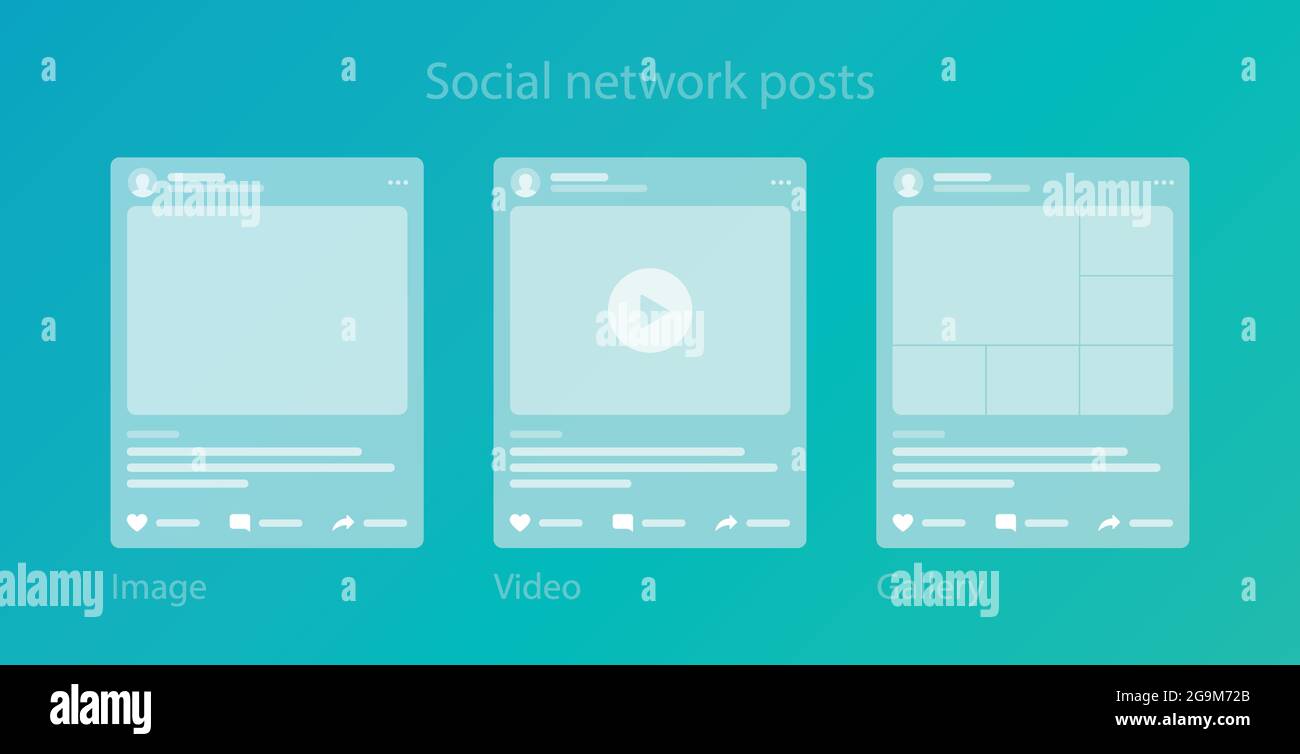 Transparent social network posts Stock Vector Image & Art - Alamy