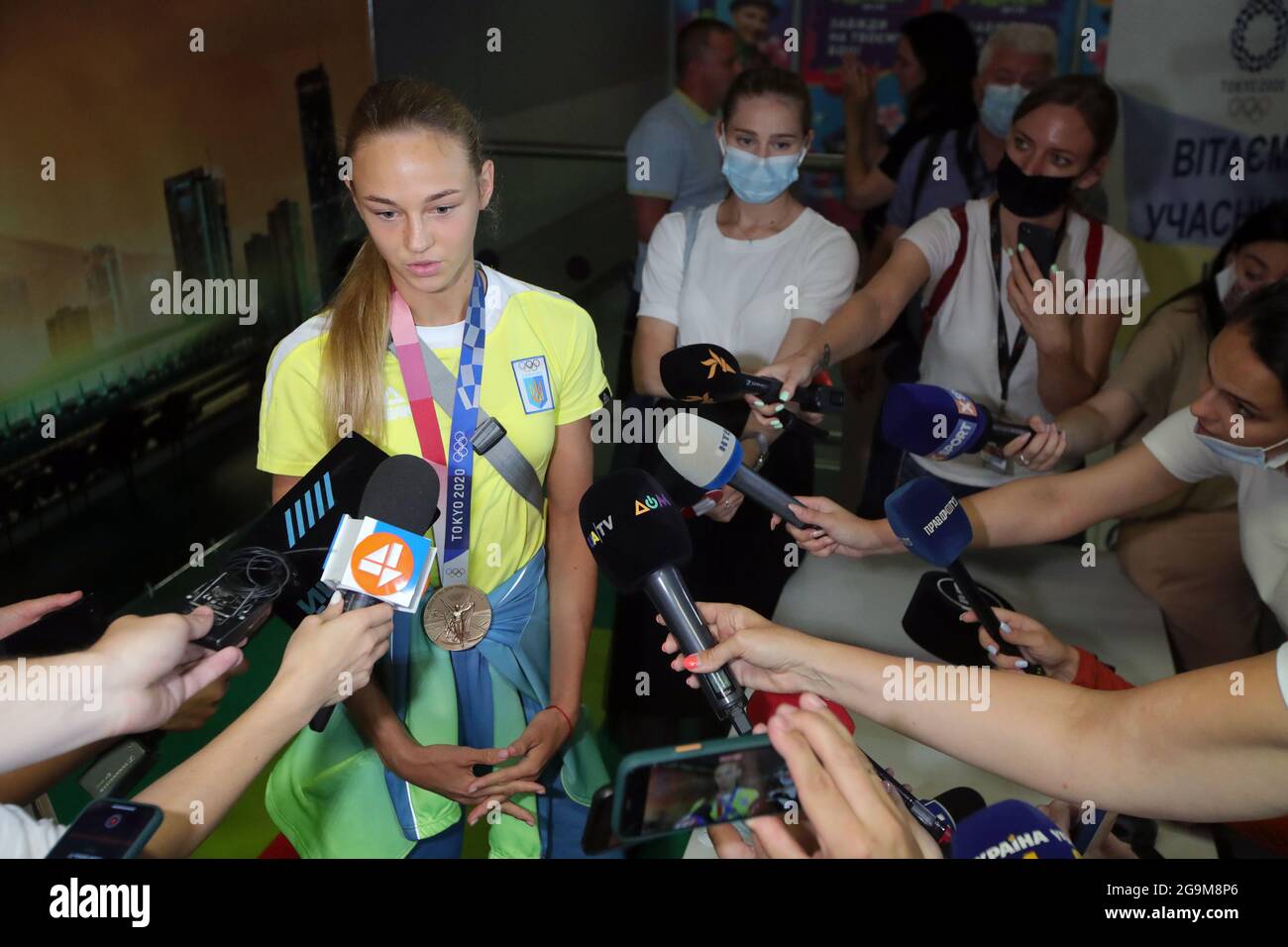 KYIV REGION, UKRAINE - JULY 27, 2021 - Bronze medallist of the Tokyo ...