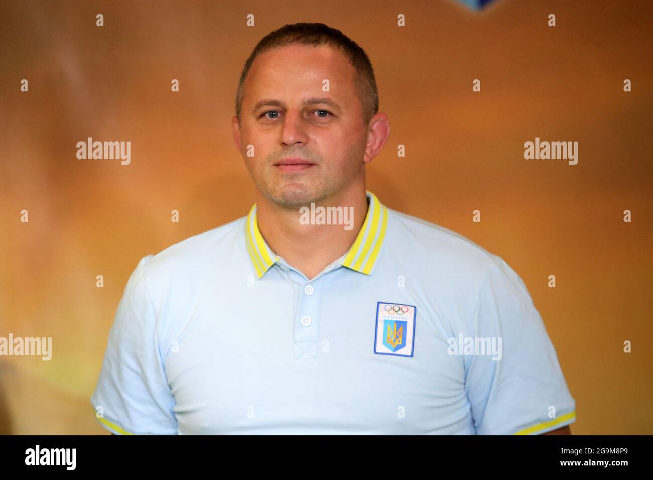 KYIV REGION, UKRAINE - JULY 27, 2021 - Ukrainian judoka, coach and ...
