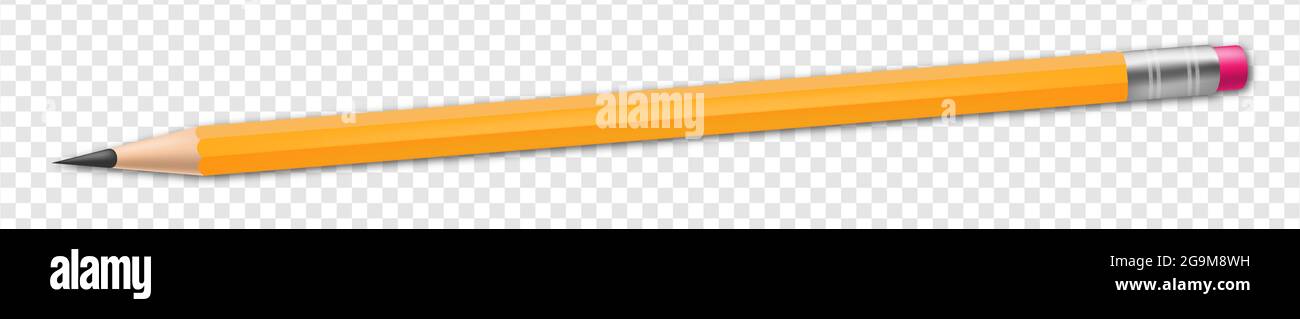 Yellow pencil in realistic style. Vector illustration isolated on ...