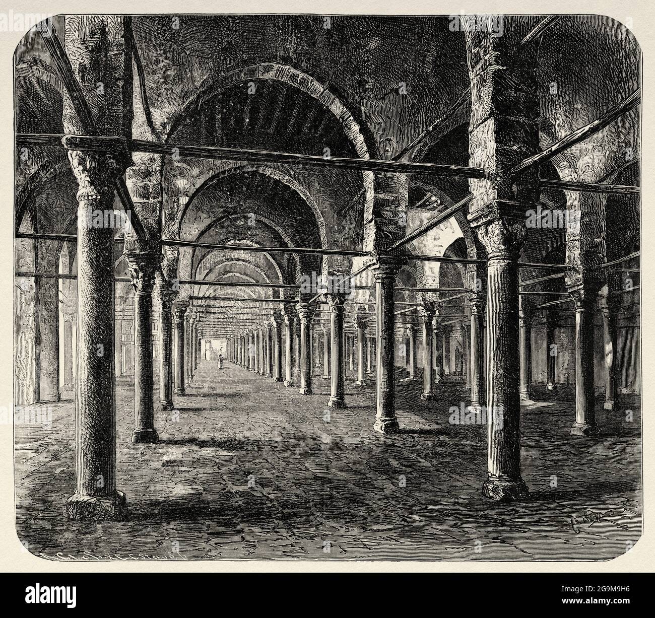 The prayer room with pillars, Mosque of Sultan al-Ashraf Inal. Mamluk ...