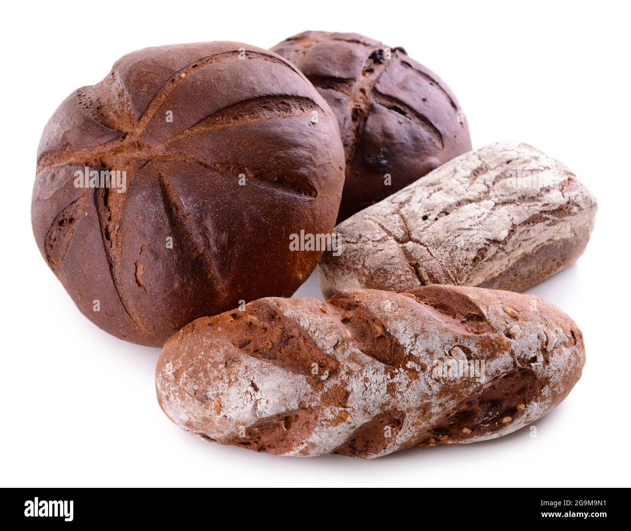 Different bread isolated on white Stock Photo - Alamy
