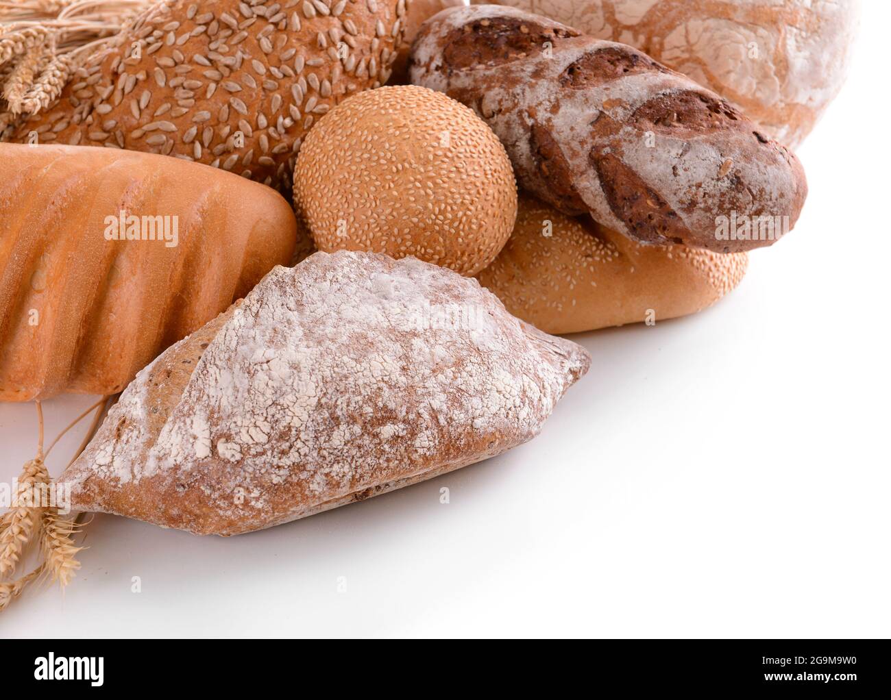 Different bread isolated on white Stock Photo - Alamy