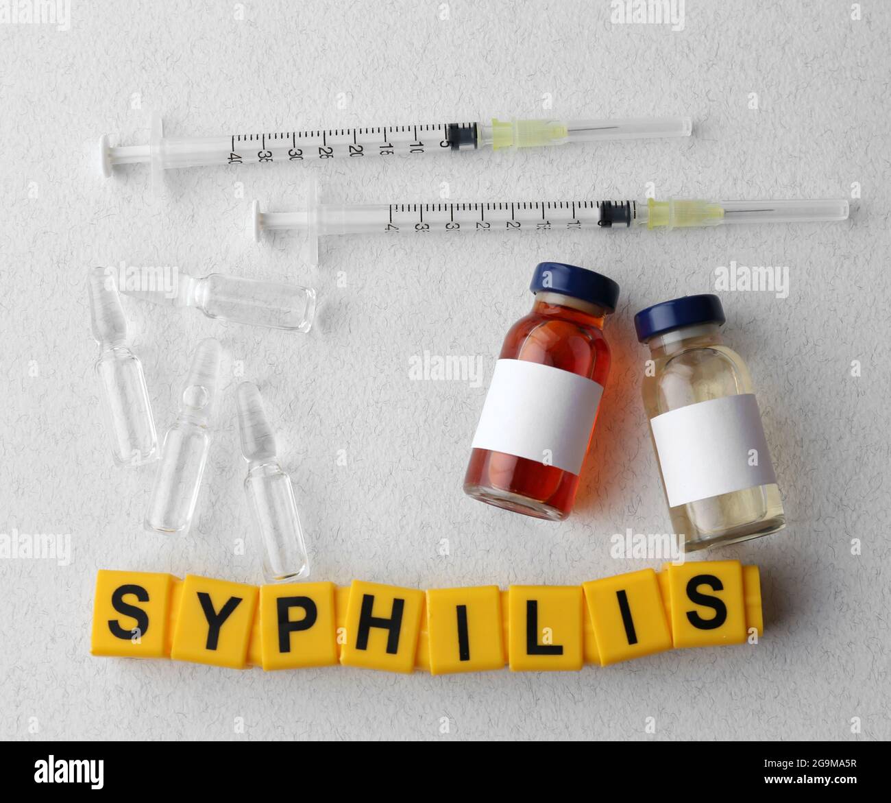 Syphilis word and medical equipment on light background Stock Photo - Alamy