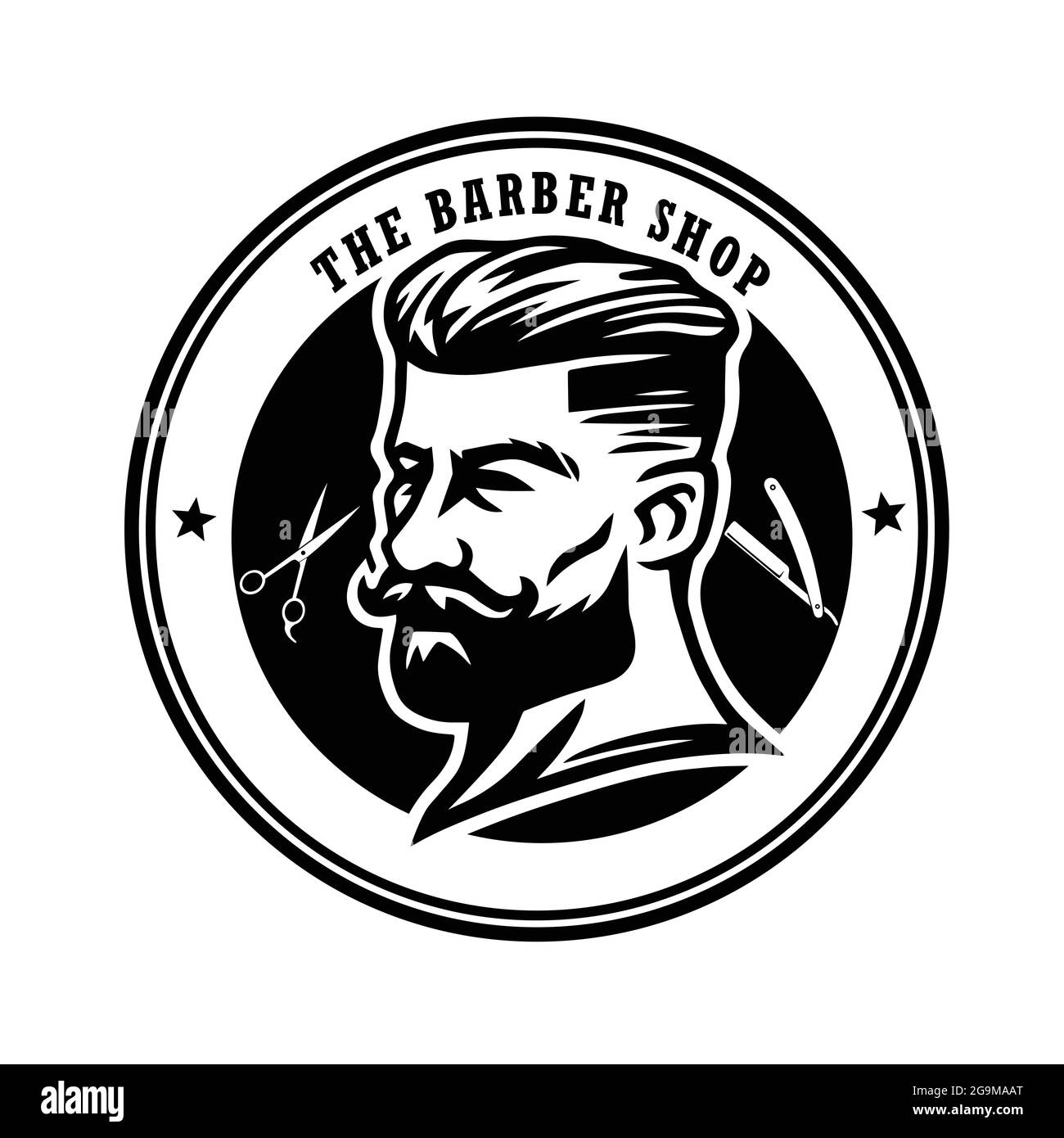 Classic Barber Shop Vintage Logo Design Vector Illustration Stock ...