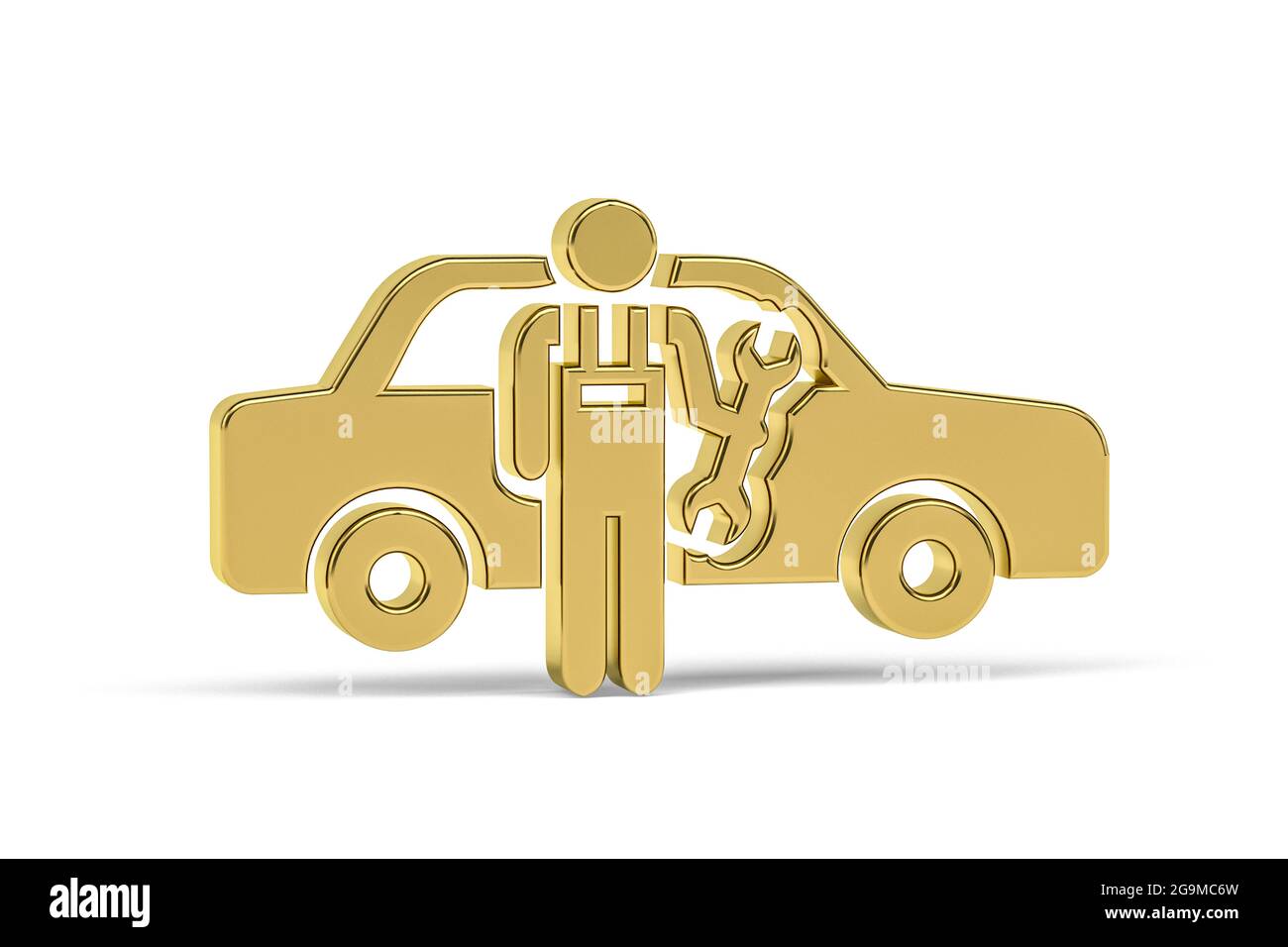 Golden 3d mechanic icon isolated on white background - 3D render Stock ...