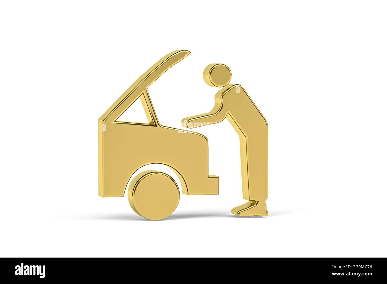 Golden 3d mechanic icon isolated on white background - 3D render Stock ...