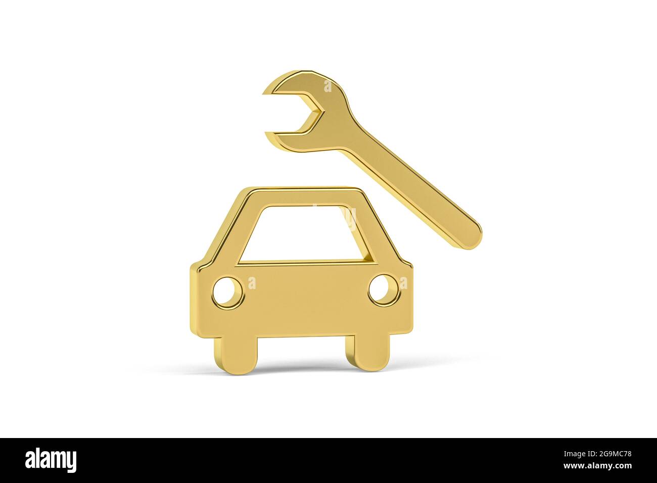 Golden 3d mechanic icon isolated on white background - 3D render Stock ...